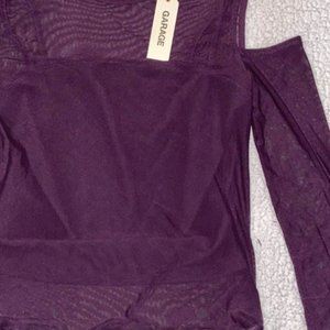 Garage | Tops | Garage Long Sleeve Mesh Cold Shoulder Crop Top | Poshmark